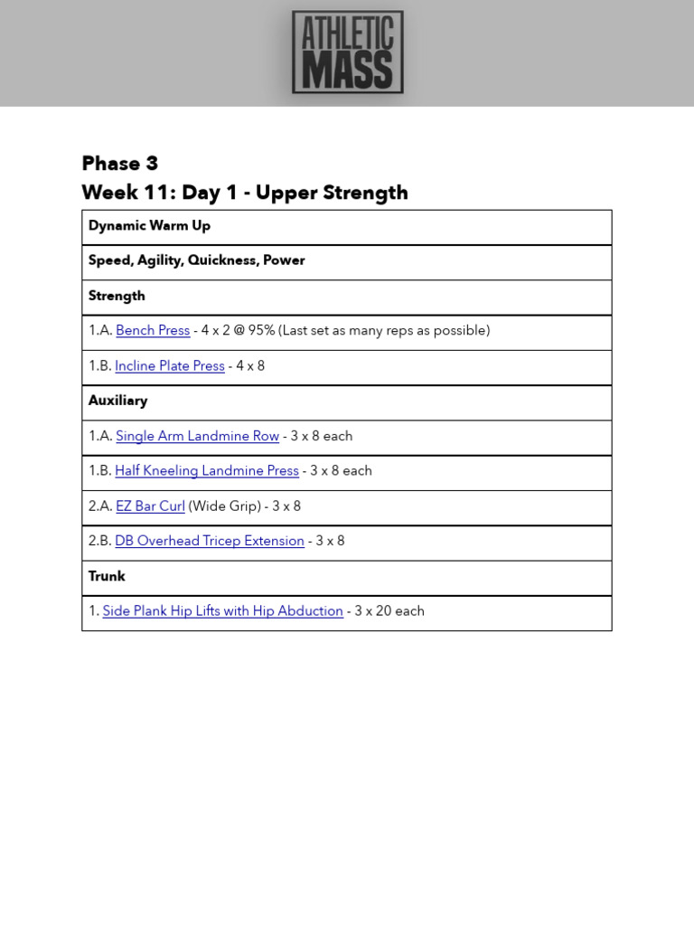 Athletic MASS.W11 | PDF