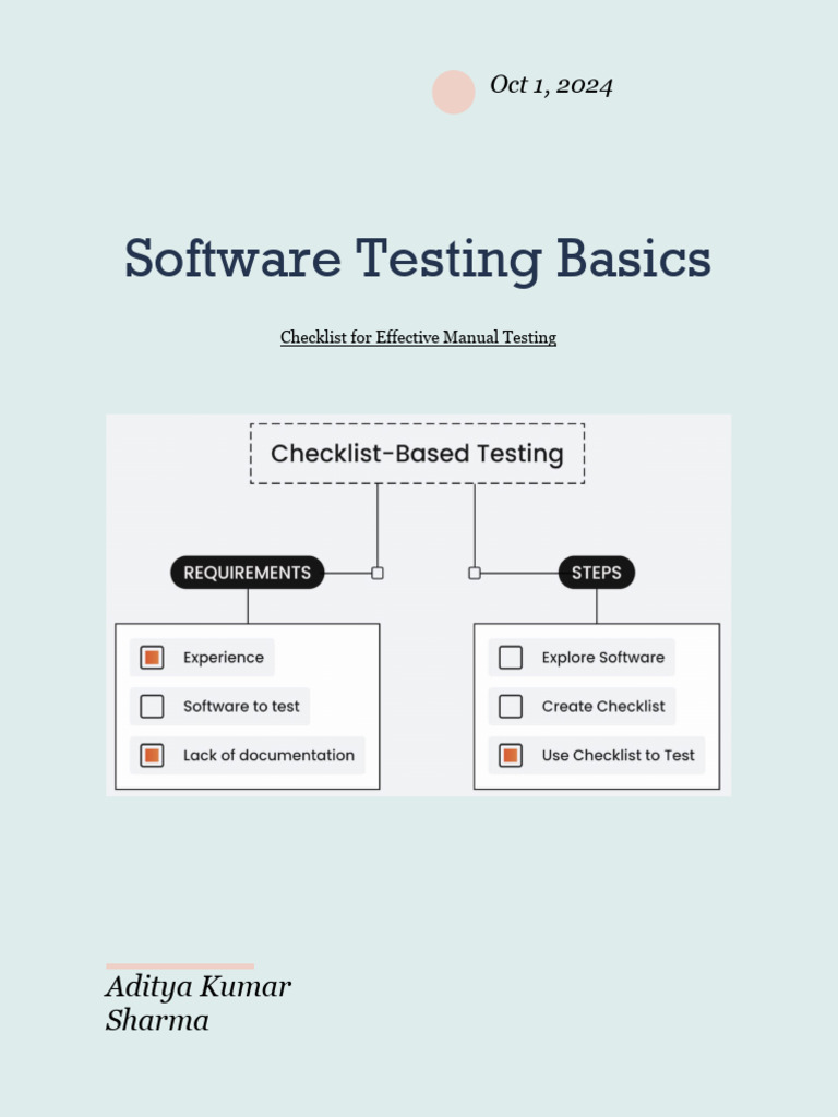 Checklist For Effective Manual Testing | PDF | Software Testing ...