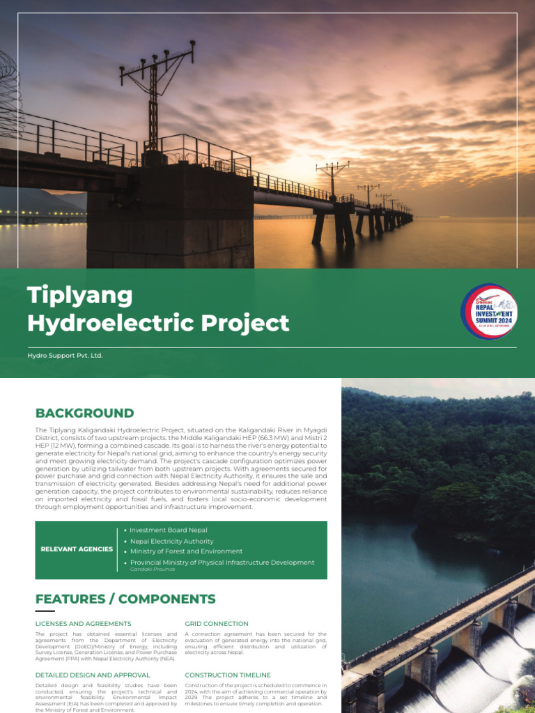 Tiplyang Kaligandaki Hydro Project Overview | PDF | Hydroelectricity ...