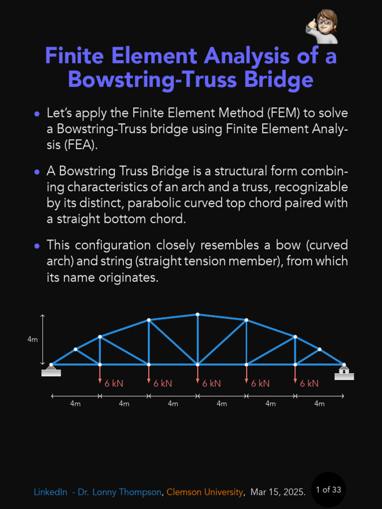 Bowstring-Truss Bridge FEA Analysis | PDF | Truss | Structural Engineering