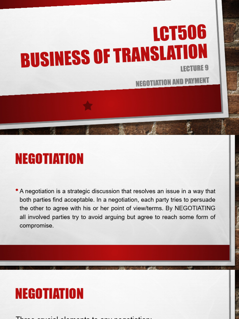 W9 Lecture - Negotiation Skills Payment Issues | PDF | Negotiation | Credit Card