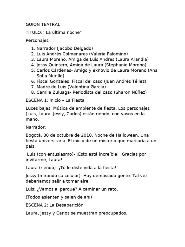 Guion Teatral (Nuevo) - 1 | PDF