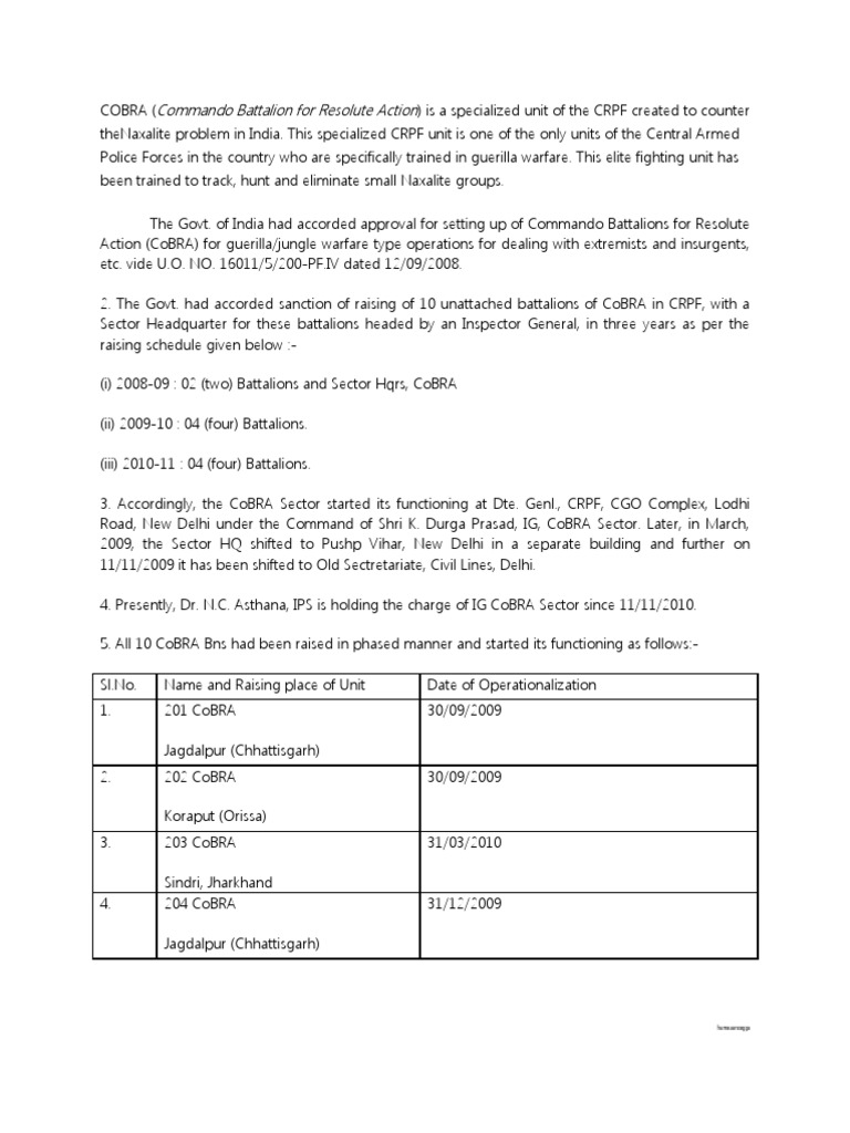 Cobra | PDF | National Security | Military Forces