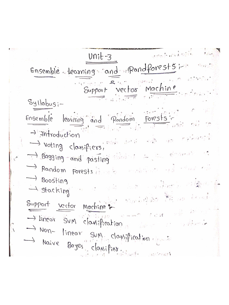 ML - Unit-3 Ensemble Learning &random Forests | PDF