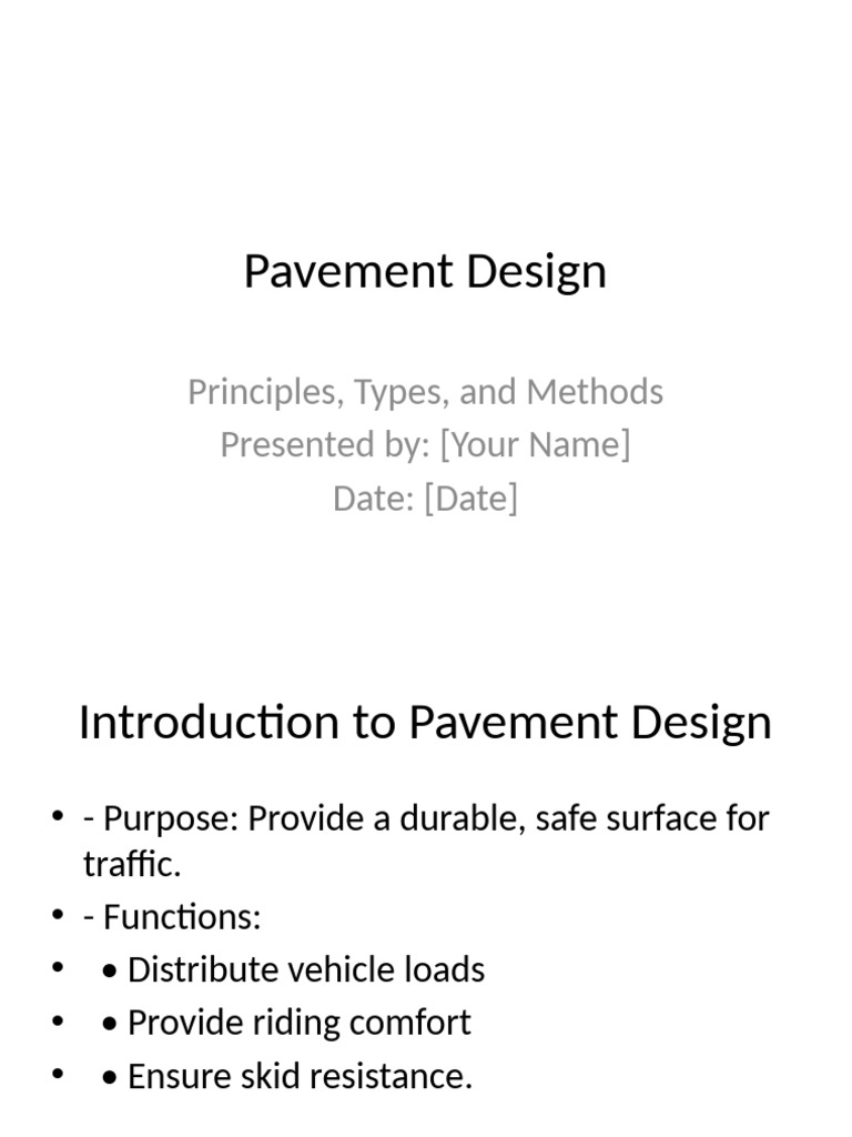 Pavement Design Principles and Methods | PDF
