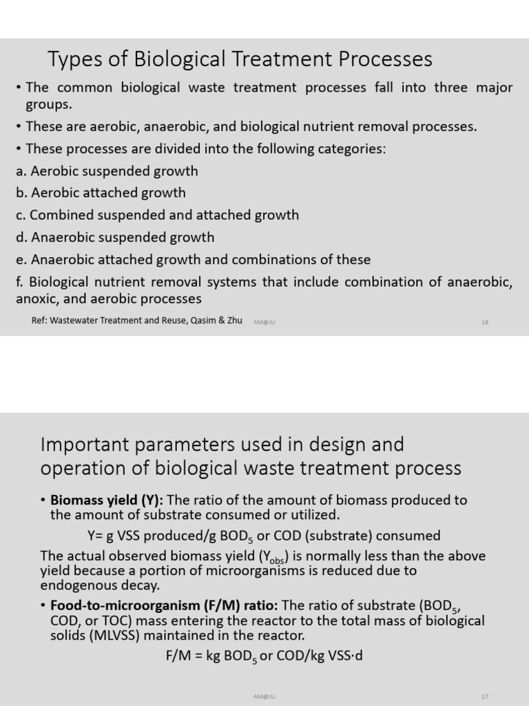 Biological Treatment of Wastewater | PDF | Water Pollution ...