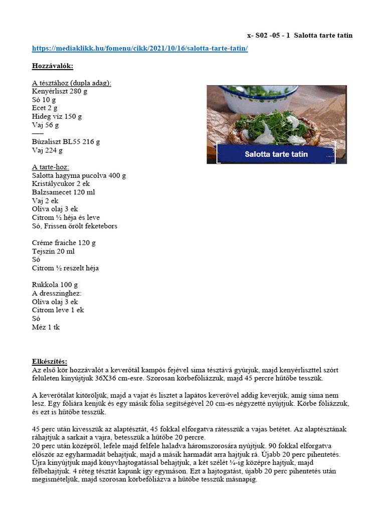 Salotte Tarte Tatin | PDF