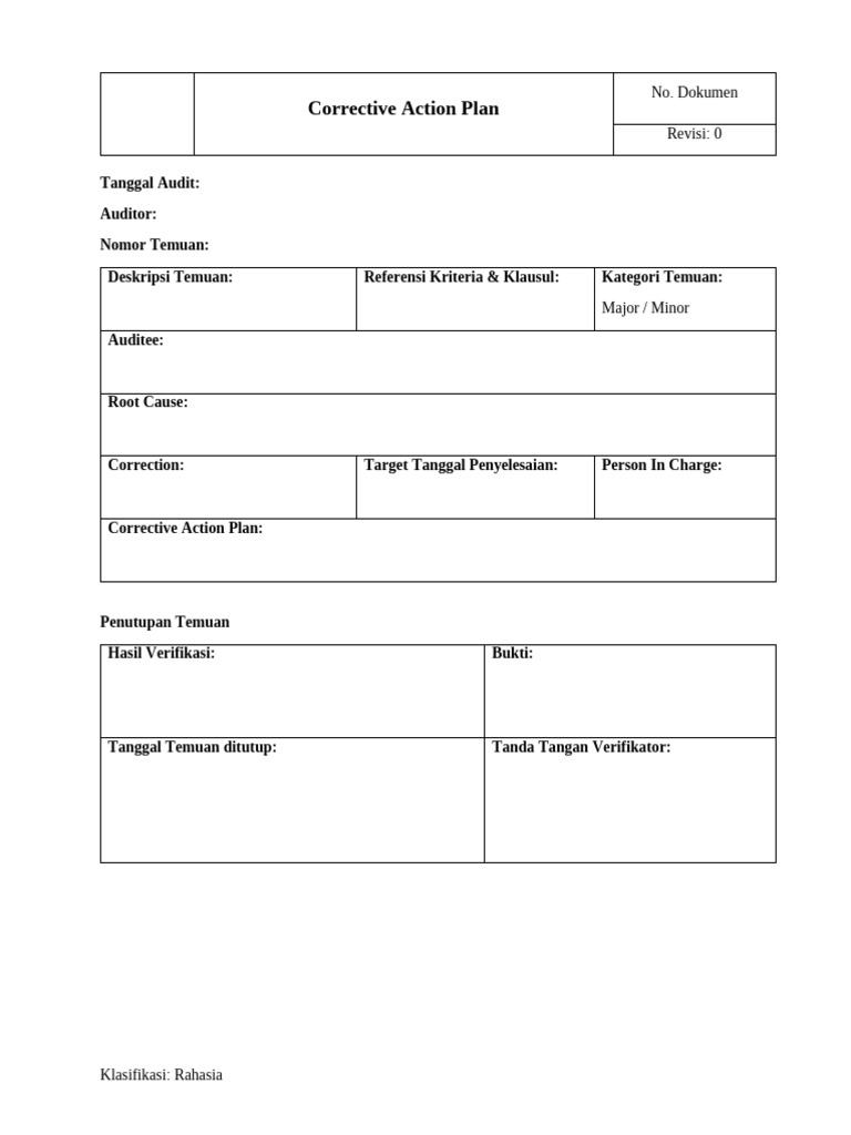 Corrective Action Plan | PDF