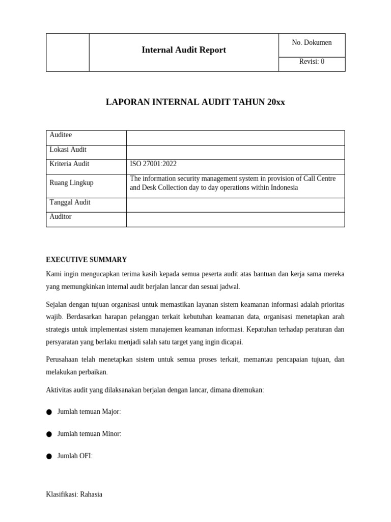 Internal Audit Report | PDF