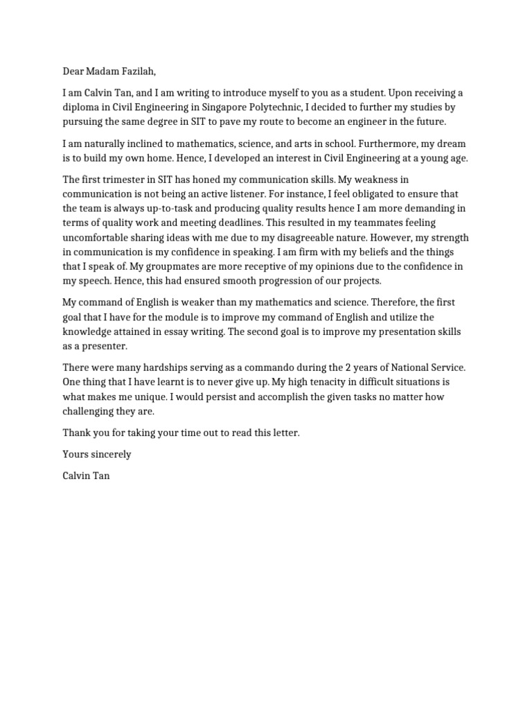 Formal Introductory Letter | PDF