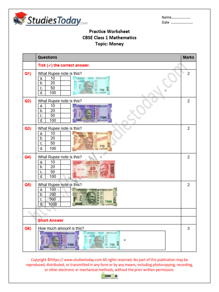 G2 Mathematics Money | PDF