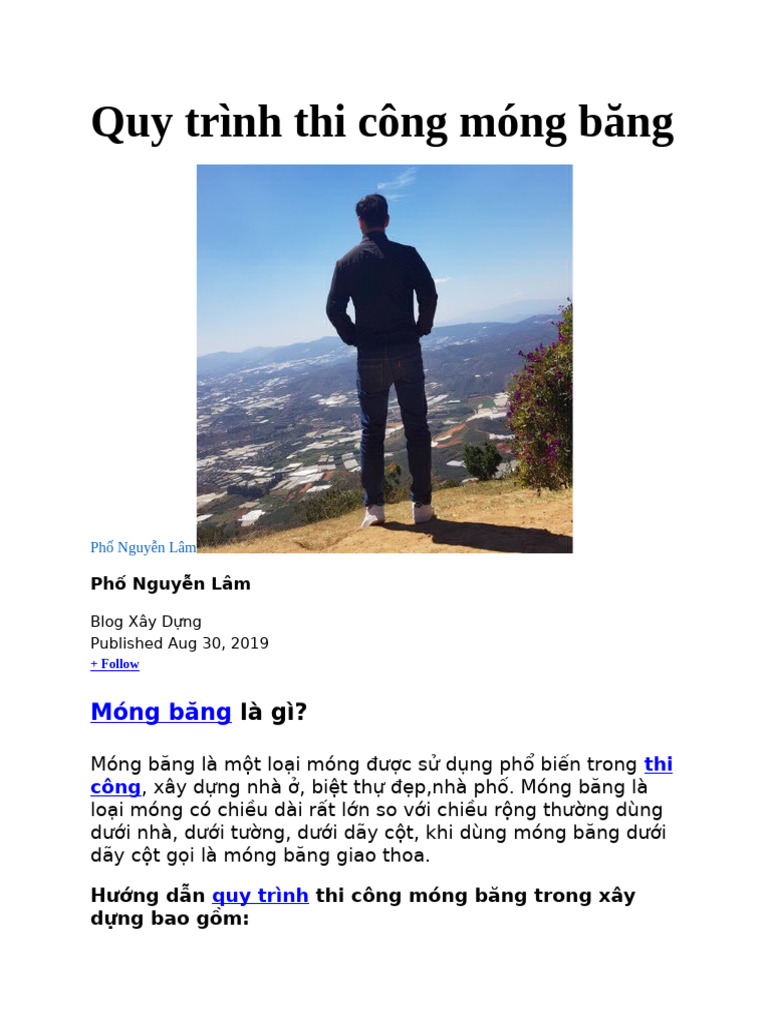 Quy Trinh Thi Cong Mong Bang | PDF