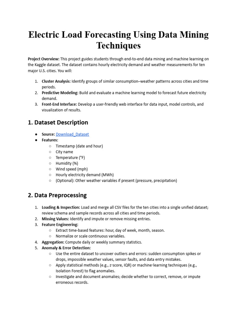 Electric Load Forecasting Using Data Mining Techniques | PDF | Cluster Analysis | Machine Learning