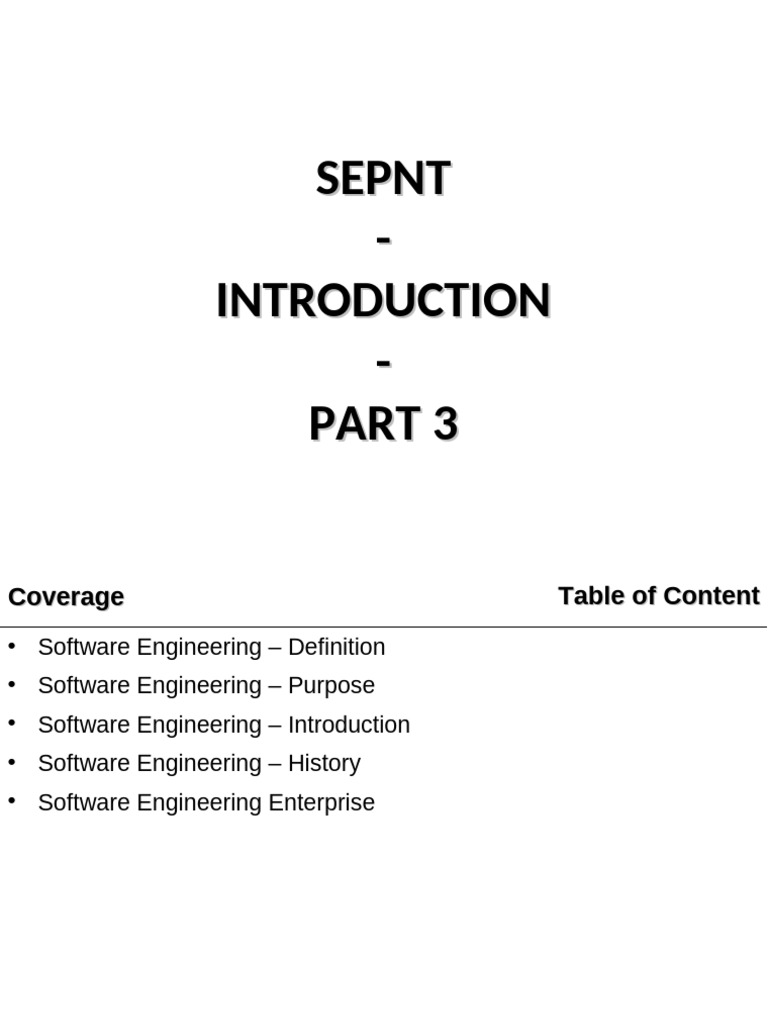 Software Engineering Process, Notation & Tools Introduction - Part 3 ...