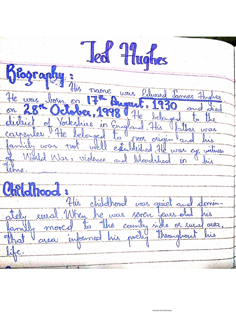 Biography of Ted Hughes | PDF