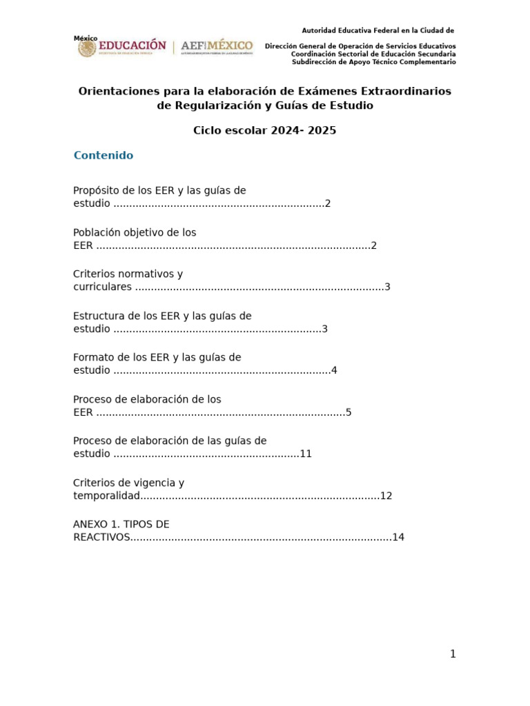 Orientaciones para EER 2024-2025 | PDF | Plan de estudios | Evaluación