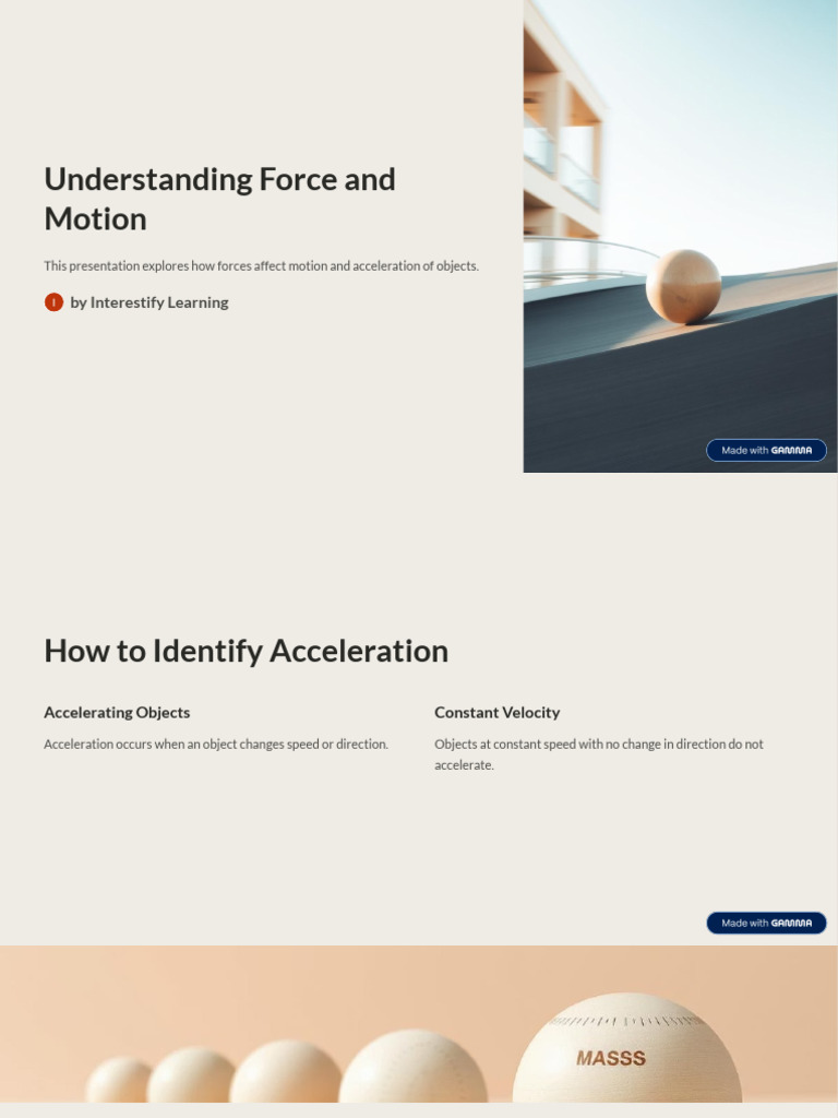 Understanding Force and Motion | PDF