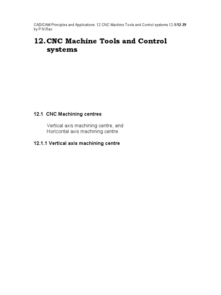 CNC Machine Tools and Control Systems | PDF | Numerical Control | Drilling