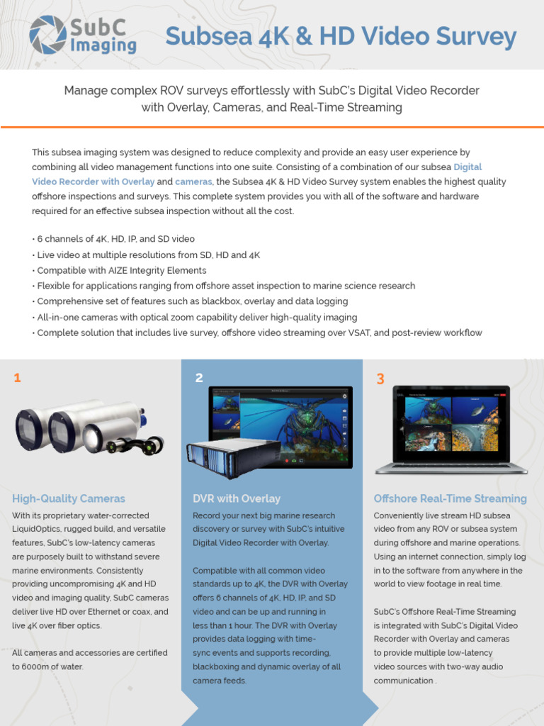 Subsea 4K & HD Video Survey System | PDF | Digital Video Recorder | Video