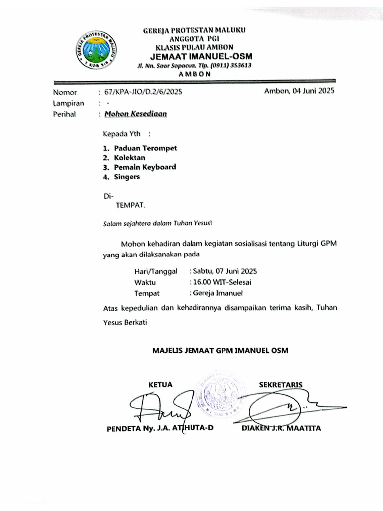 Undangan Pertemuan | PDF