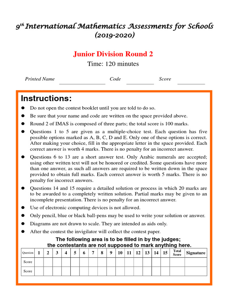 IMAS-2-Втори кръг-2020-Junior-probs | PDF | Mathematics | Discrete Mathematics