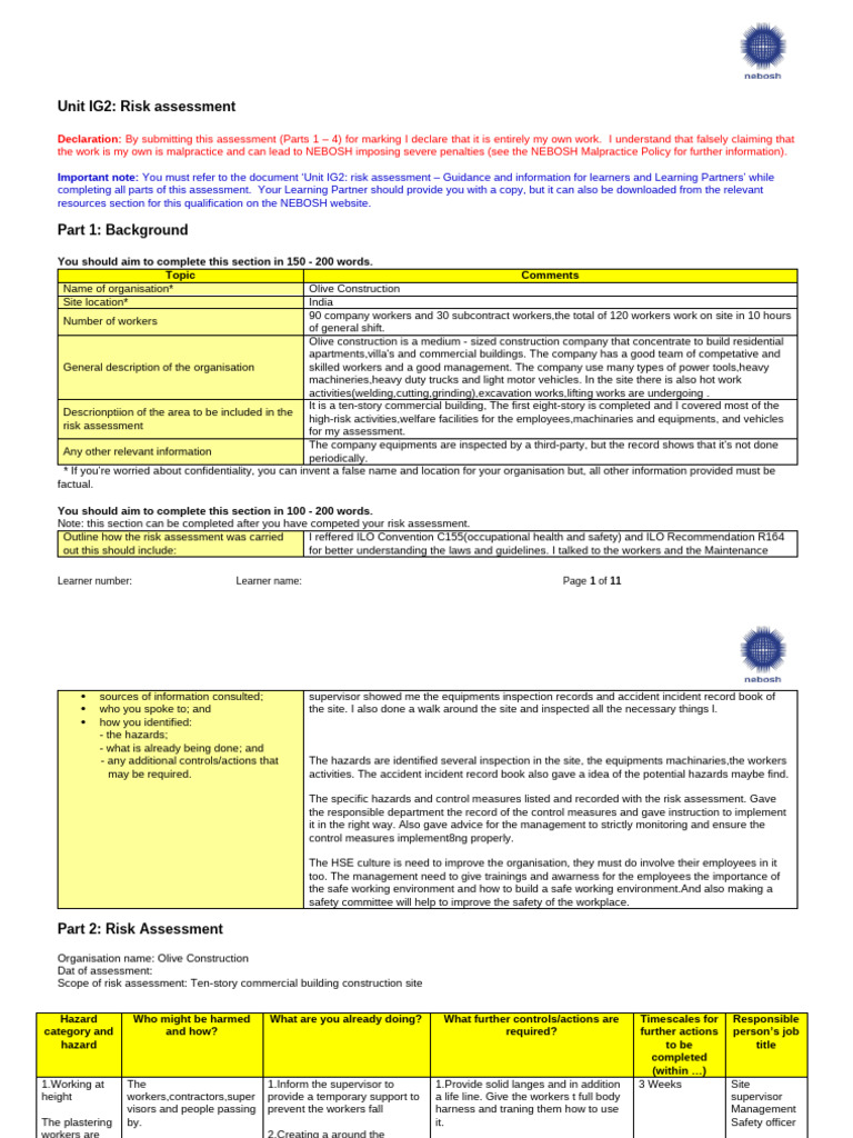 ADARSH N K Mock Project IG2 | PDF | Occupational Safety And Health | Employment