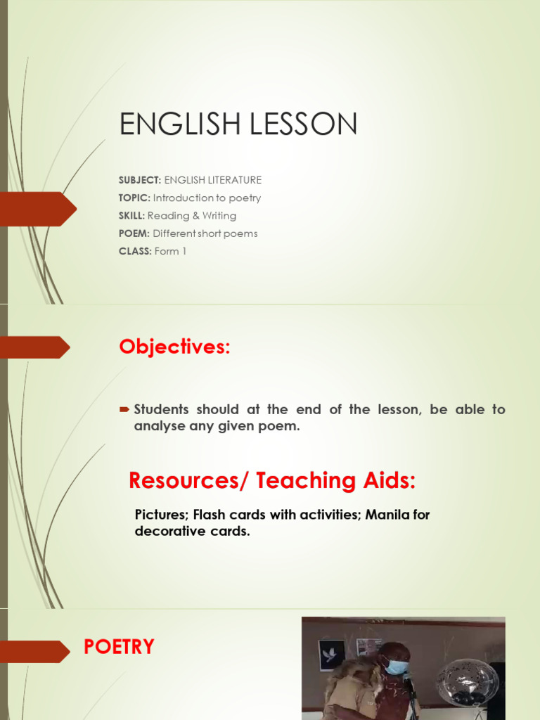 English Lesson - Intro Poetry | PDF | Poetry | Rhyme