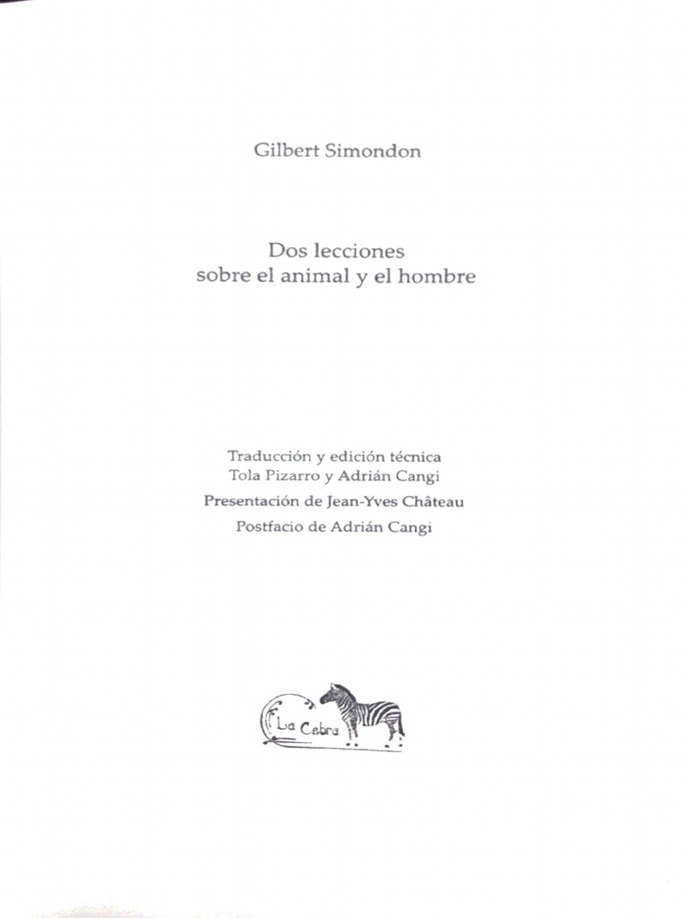 SIMONDON Gilbert Dos Lecciones... | PDF