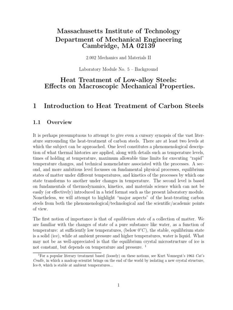 Lab5 Background s07 4140 | PDF | Steel | Heat Treating