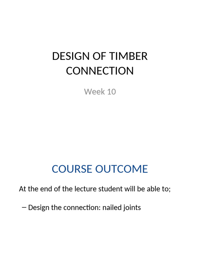 Timber Connection Design: Nailed Joints | PDF | Screw | Lumber