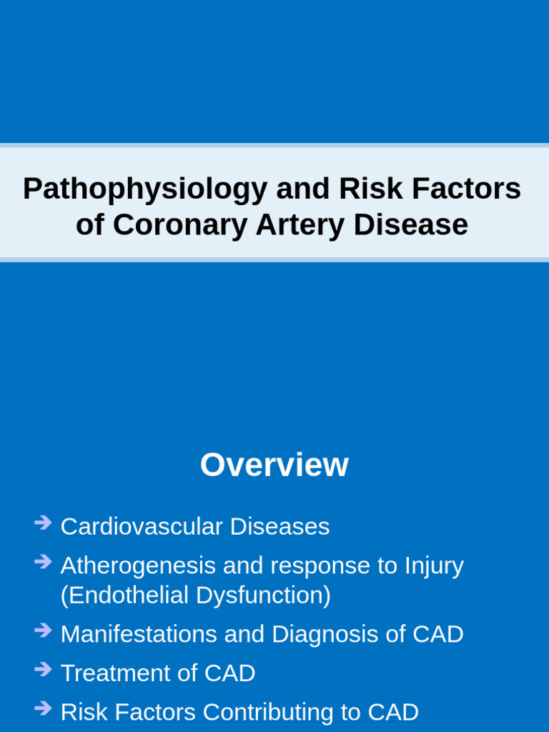 CAD Pathophysiology and Risk Factors 2017 | PDF | Atherosclerosis ...