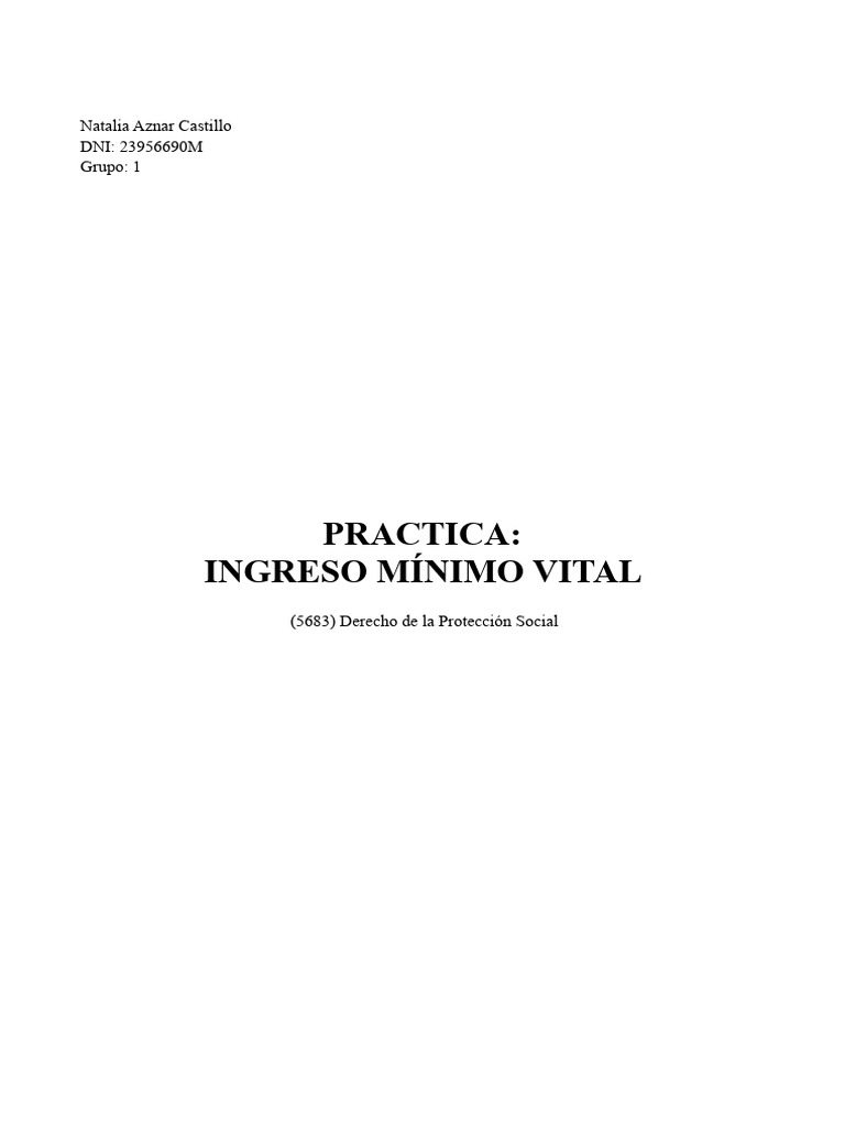 Última Practica Natalia Aznar Castillo | PDF | Pobreza | Pobreza e indigencia