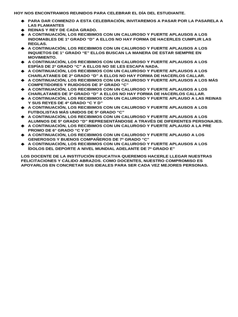 Dia Del Estudiante | PDF