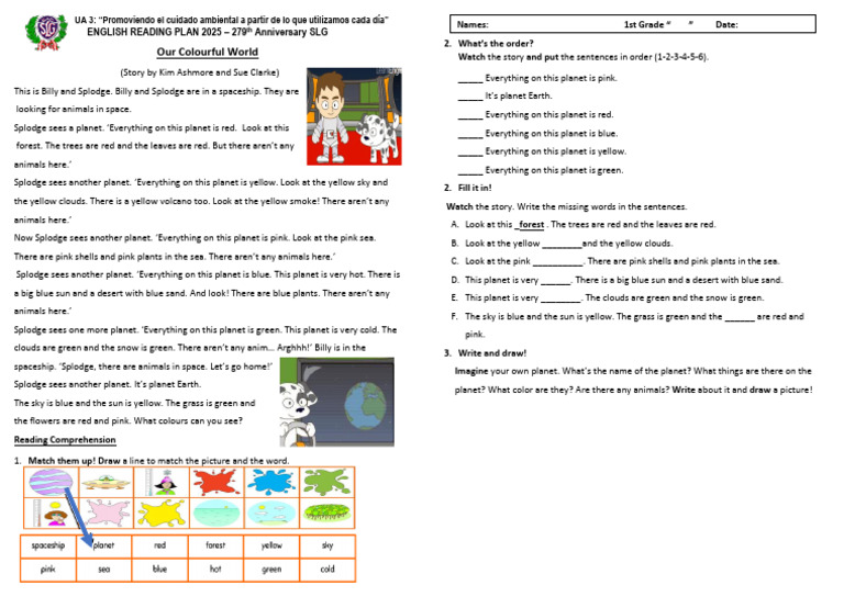 Colorful Planets Reading Activity | PDF | Astronomy