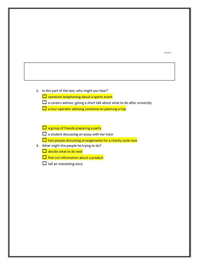 Unit 3 Listening Answer Keys | PDF | International English Language ...