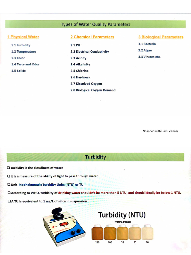 Water Quality Parameters | PDF