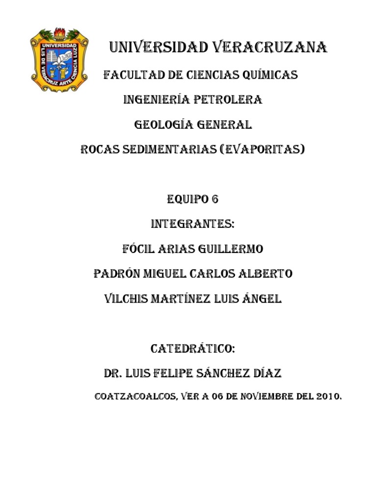 Rocas Evaporitas: Tipos y Formación | PDF | Roca (geología) | Yeso