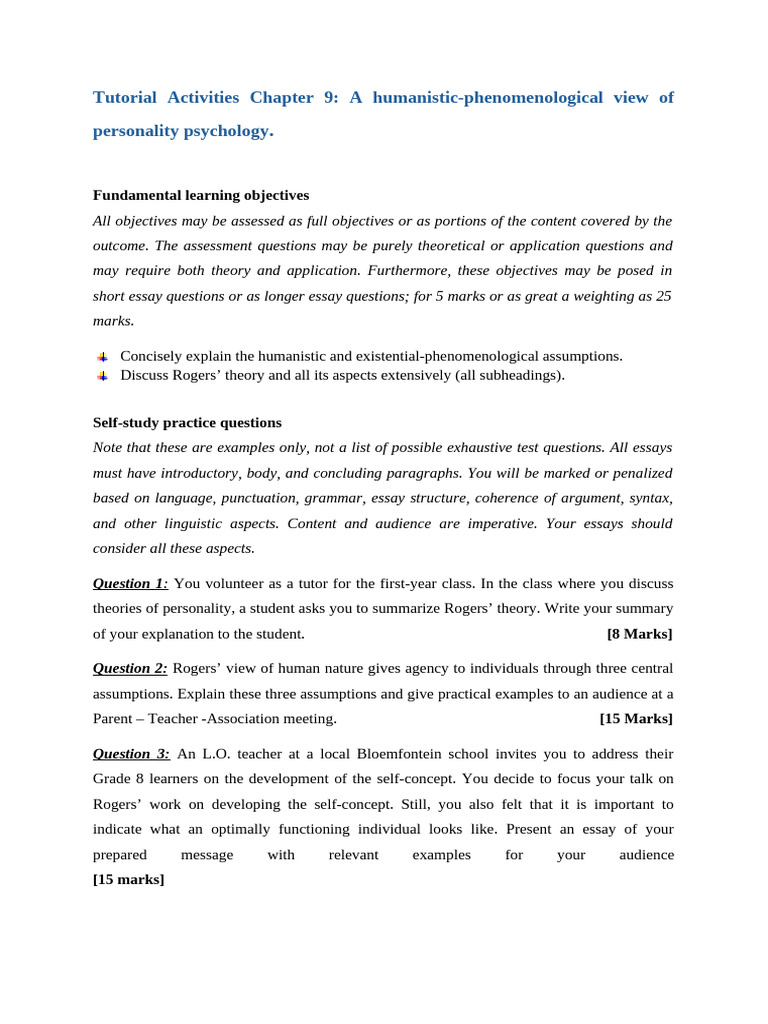 Tutorial Activities Chapter 9 | PDF