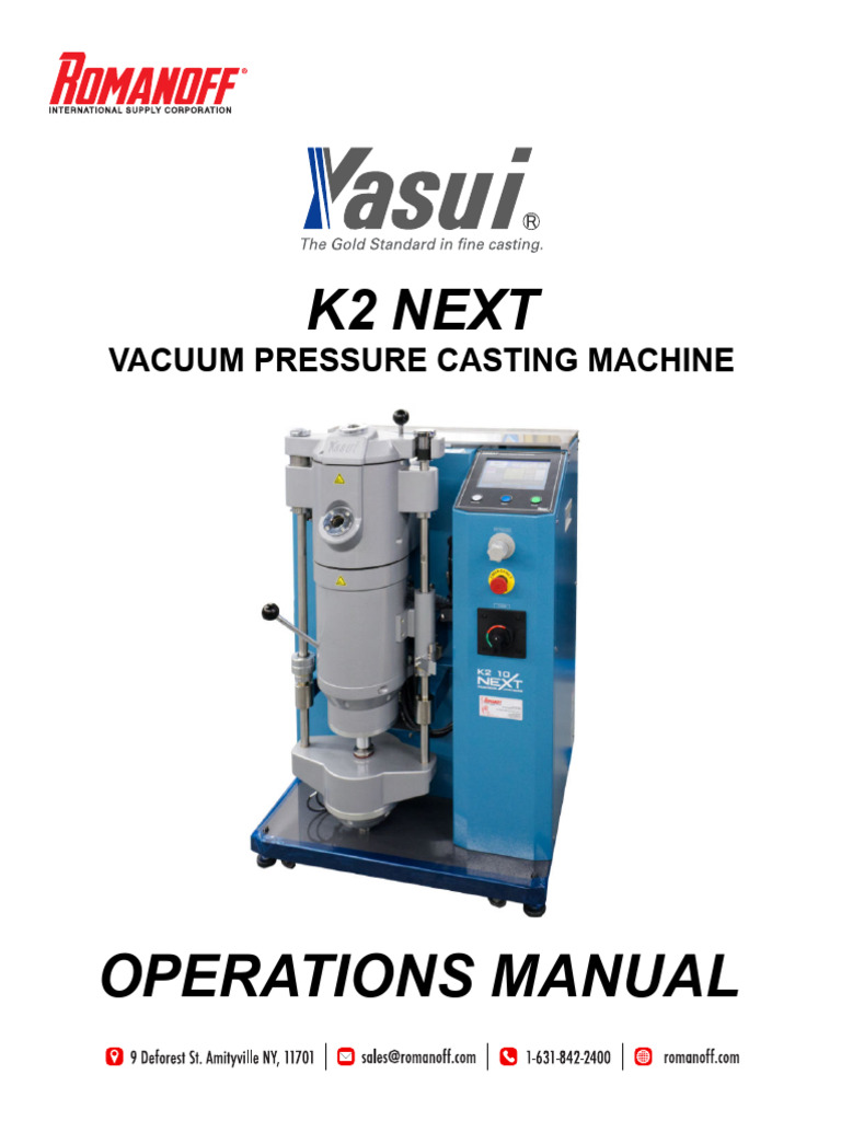 K2 Next Vacuum Pressure Casting Manual | PDF