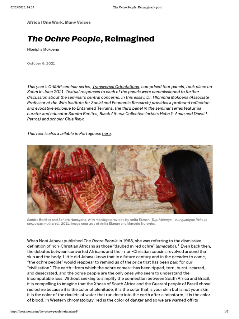 MOMA-The Ochre People, Reimagined - Post | PDF