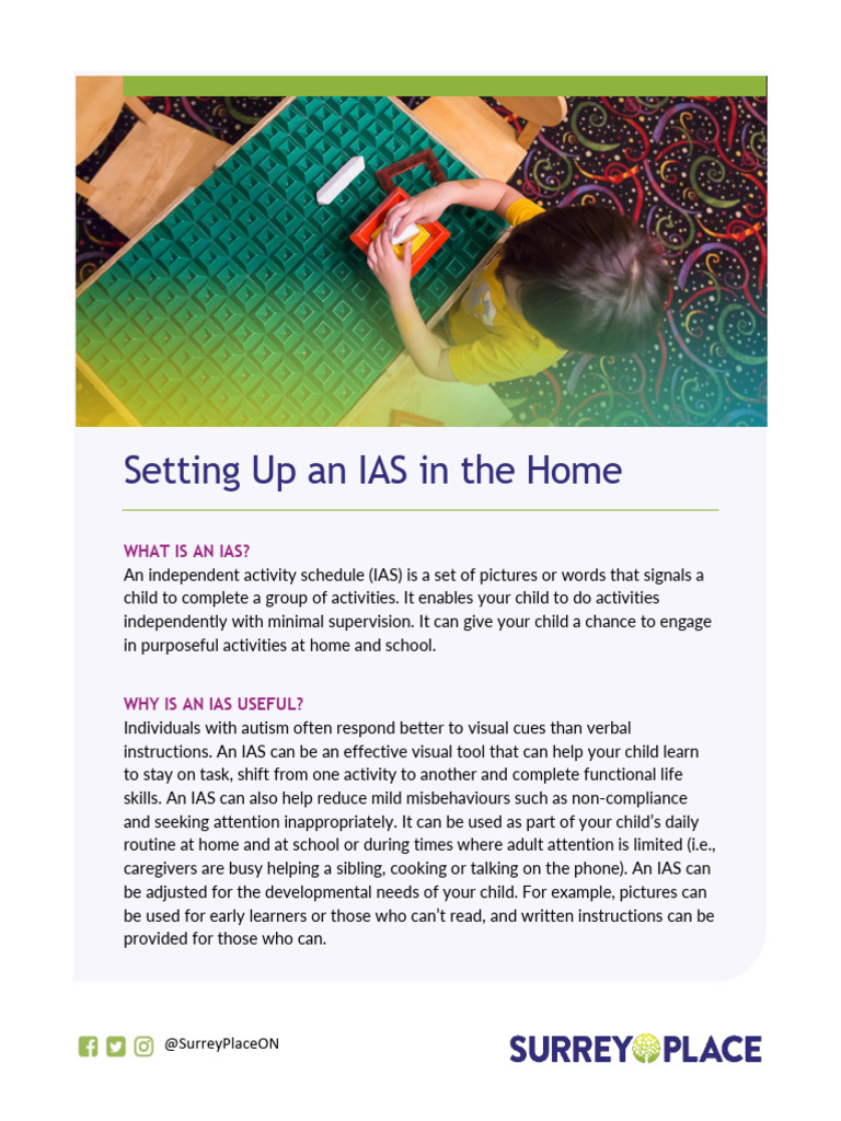 Setting-Up-an-IAS-in-the-Home-TipSheet | PDF | Behavior Modification ...
