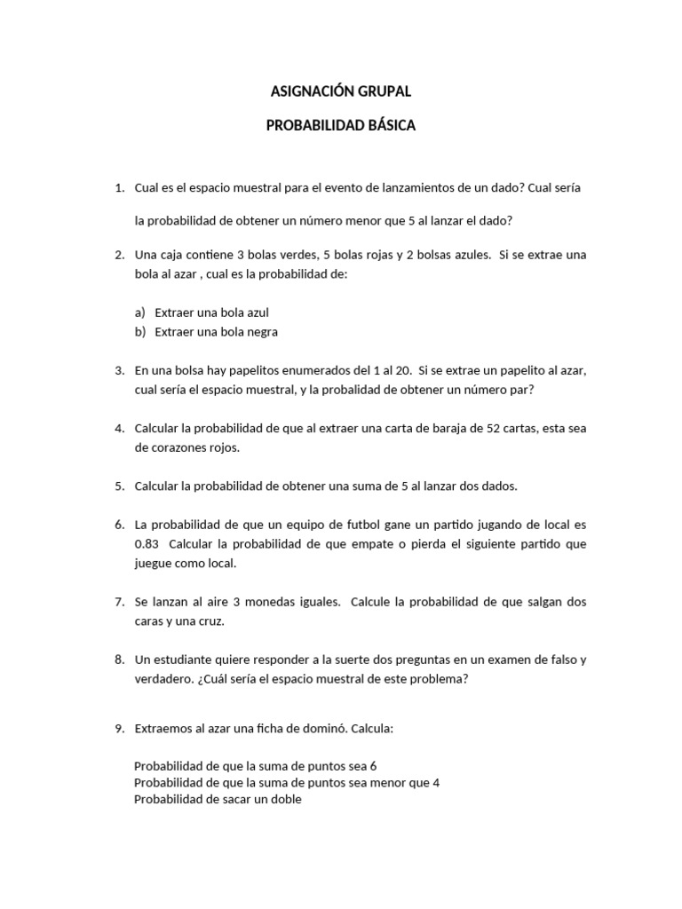 Probabilidad Basica | PDF