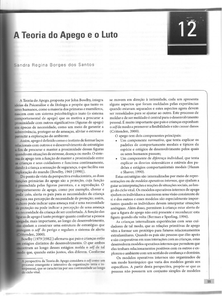 A Teoria Do Apego e o Luto | PDF