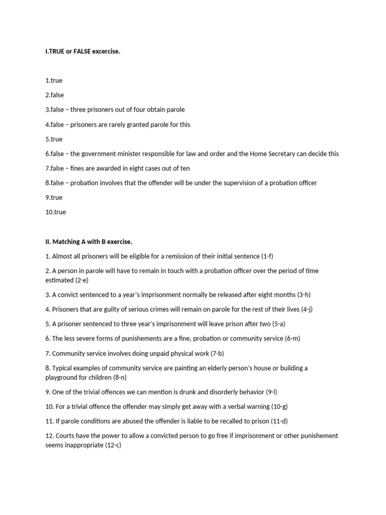 Forms of Punishements | PDF | Parole | Probation