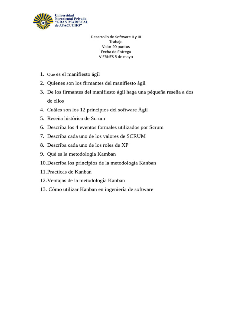 Trabajo de Agil | PDF