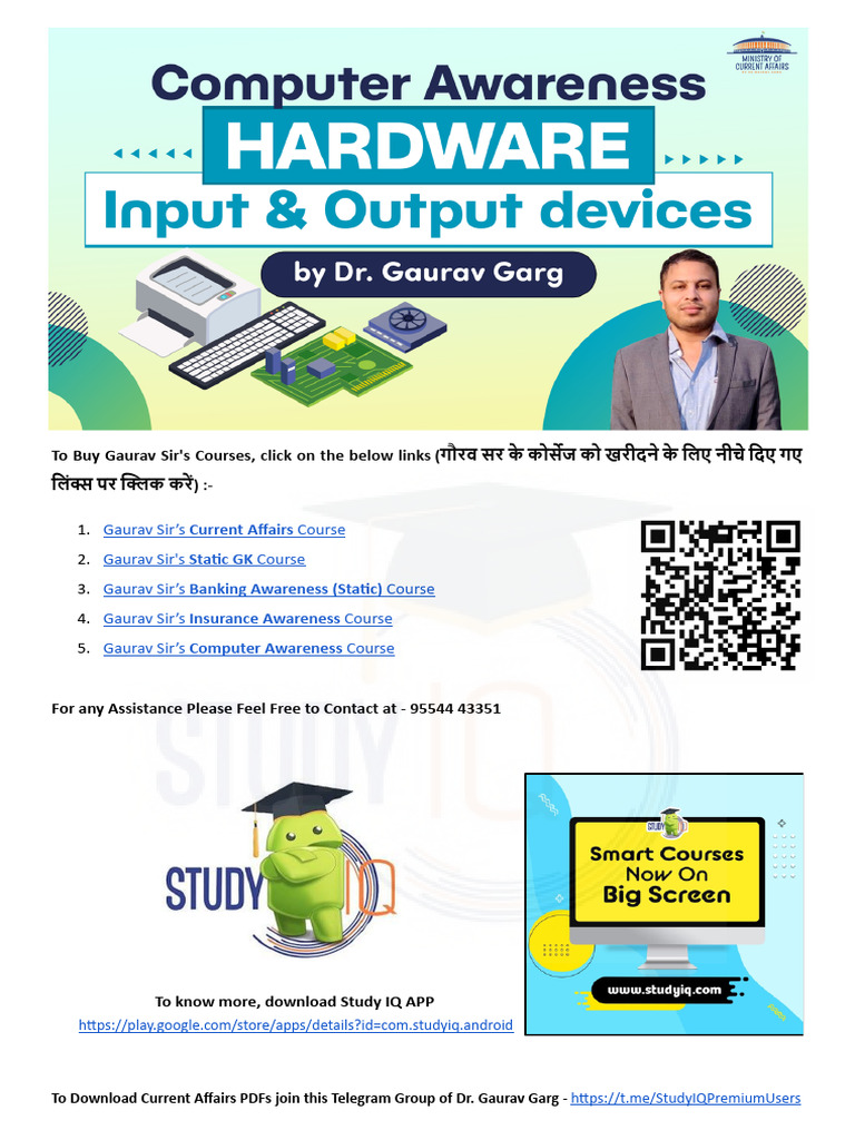 Hardware Input Output Devices 1698170252 | PDF | Touchscreen | Hertz