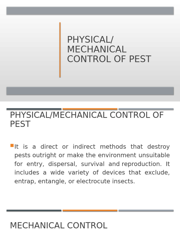 Final Physical Mechanical Control of Pest 1 | PDF | Pest (Organism ...