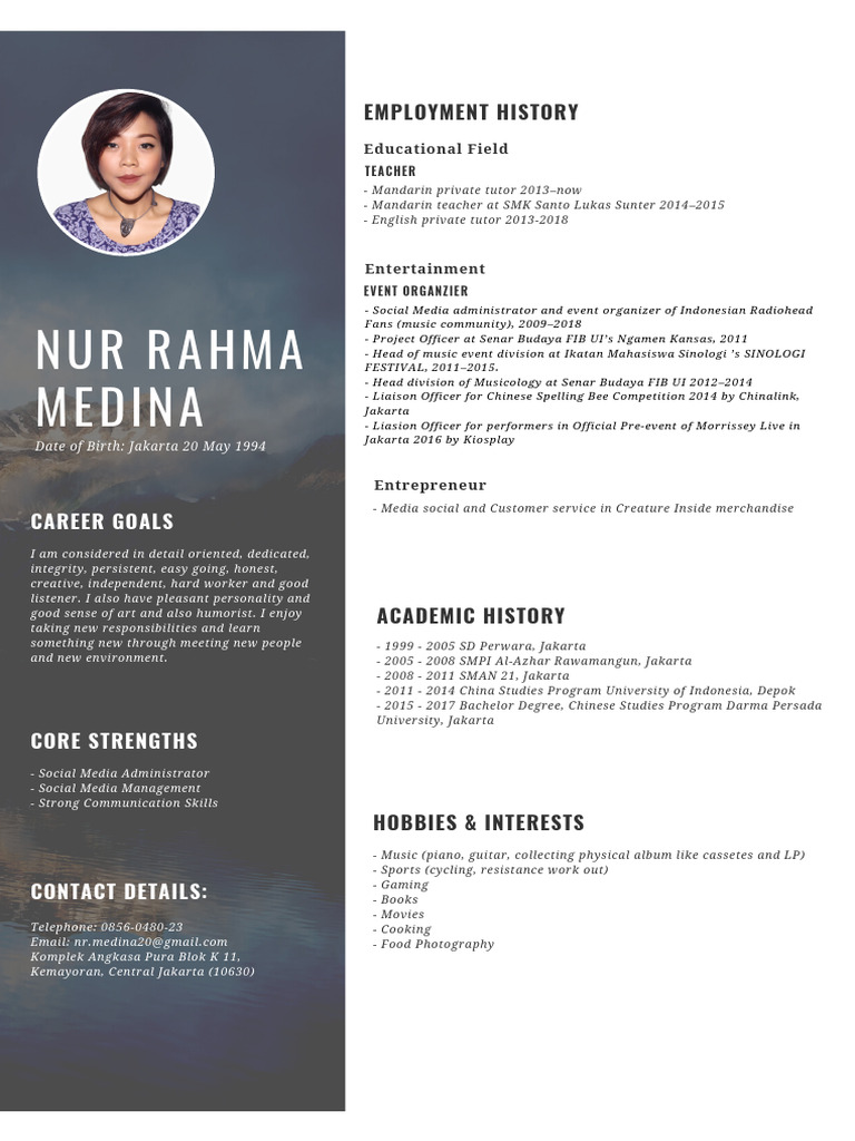 CV 2021 Nur Rahma Medina | PDF | Jakarta