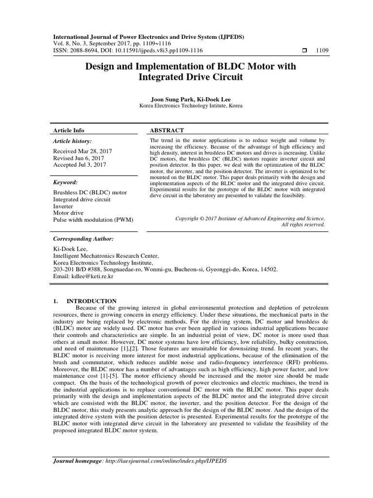 Design and Implementation of BLDC Motor | PDF | Electric Motor | Magnetism