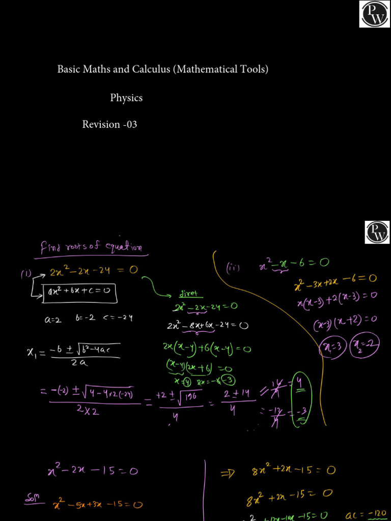 Basic Maths And Tools Revision 03 Pdf